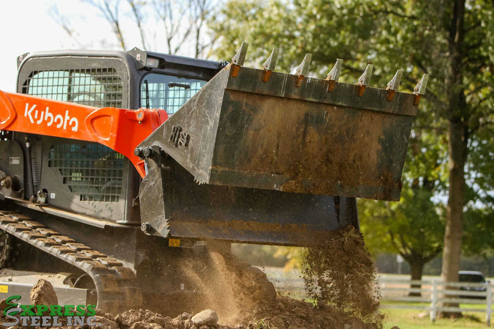 Express Steel 4-in-1 Multi-Purpose Bucket (Dozer Blade, Bucket, Grappl ...